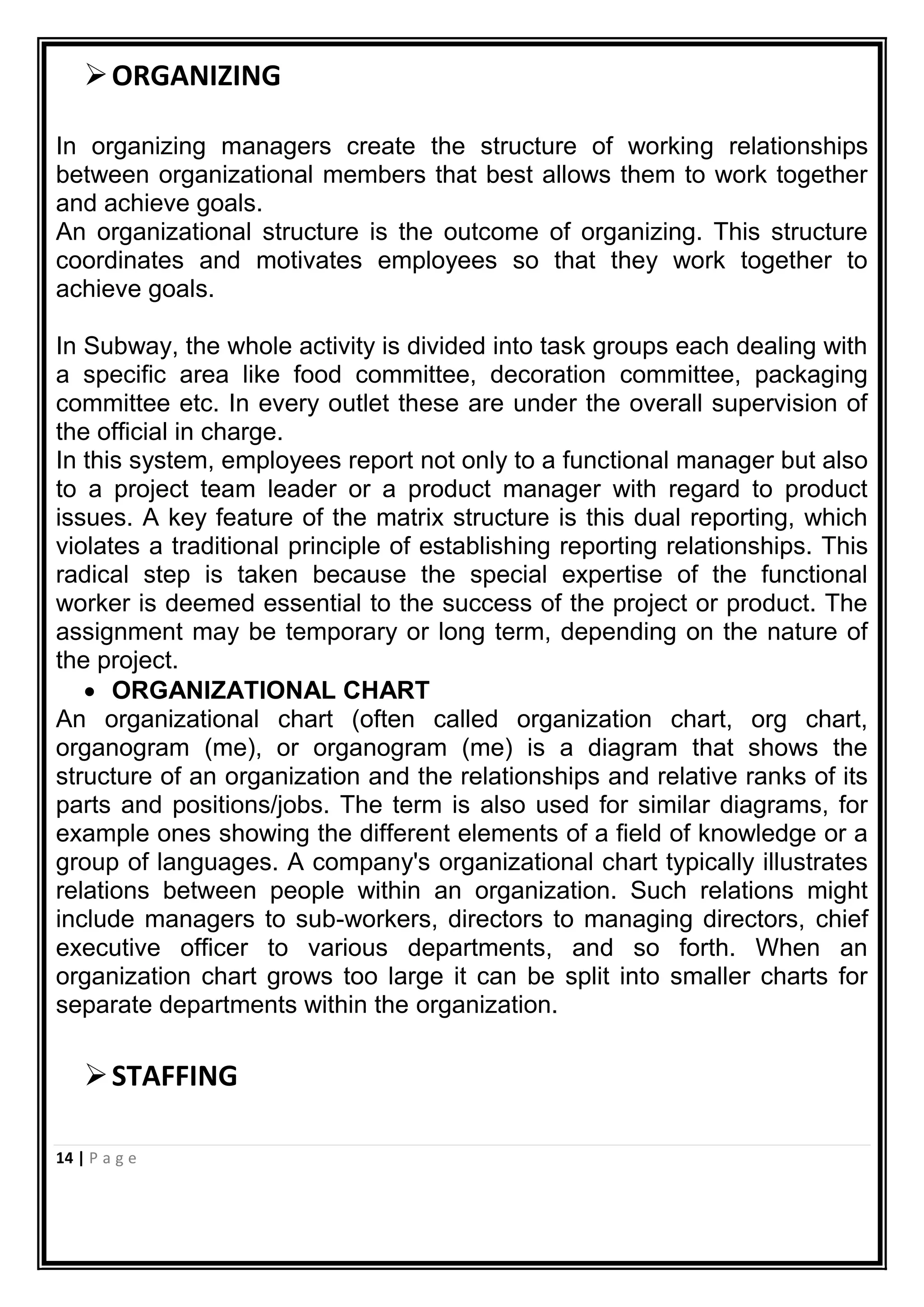 Live Project on Principle of Management | PDF