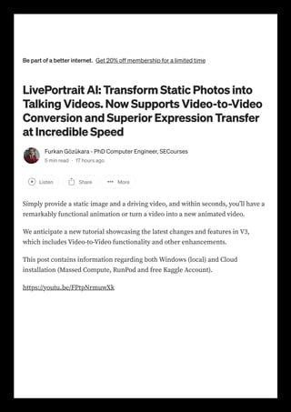 LivePortrait AI: Transform Static Photos into Talking Videos. Now ...