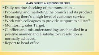 Job analysis of bank employees | PPTX