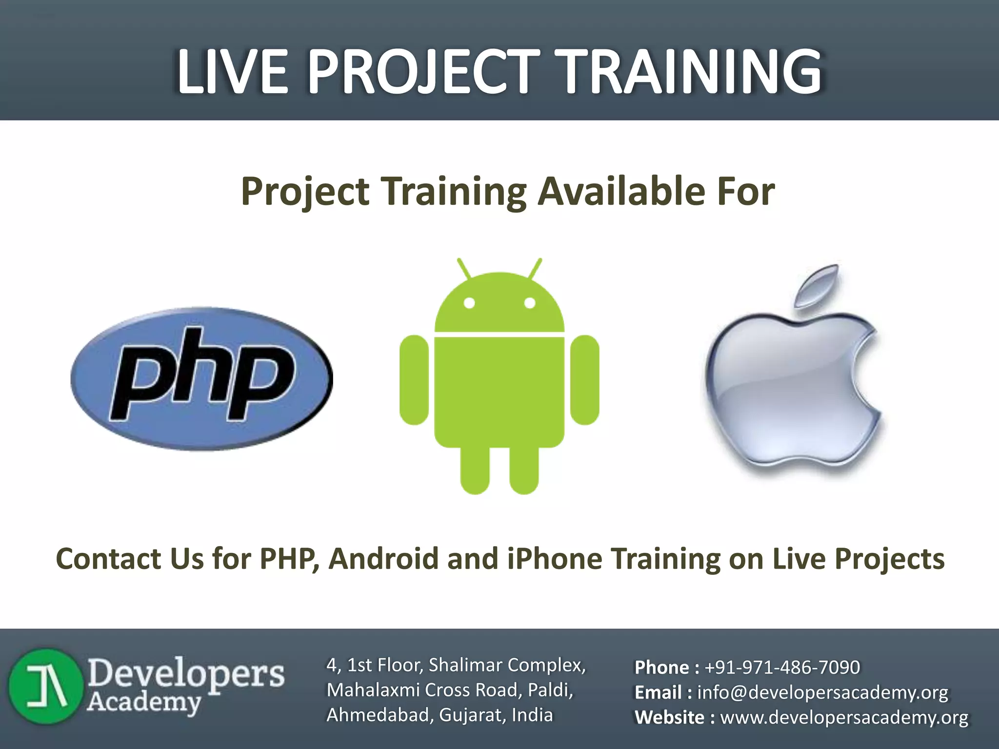 Live Project Training in Ahmedabad | PPT