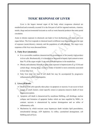 TOXIC RESPONSES OF LIVER | PDF