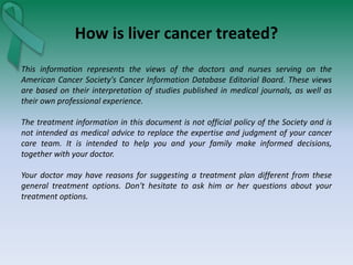 Liver Cancer treatment options | PPTX