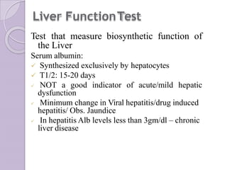 Liver functions, disorders | PPTX
