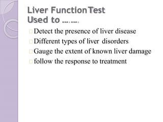 Liver functions, disorders | PPTX