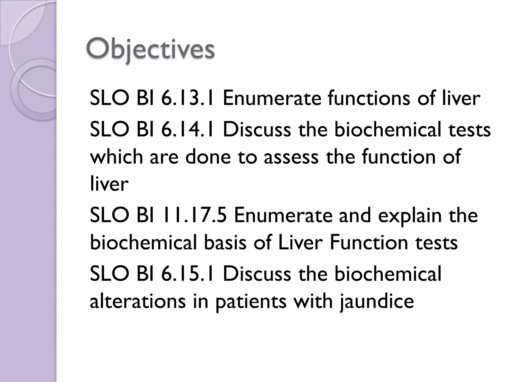 Liver functions, disorders and diagnostic tests - ppt | PDF