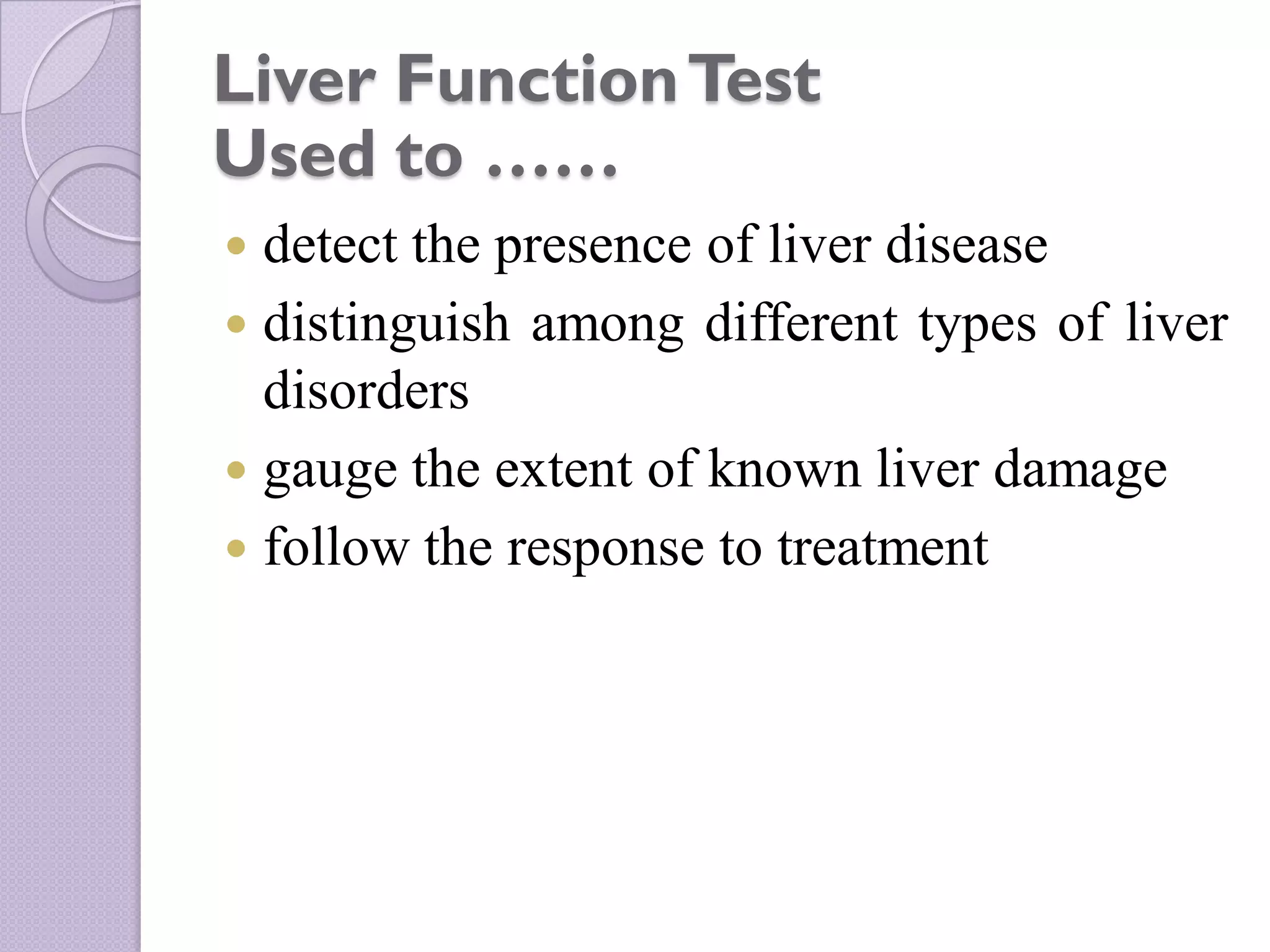 Liver functions, disorders and diagnostic tests - ppt | PDF
