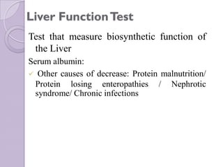 Liver functions, disorders and diagnostic tests - ppt | PDF