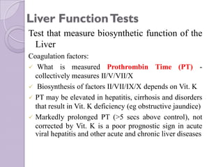 Liver functions, disorders and diagnostic tests - ppt | PDF
