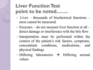 Liver functions, disorders and diagnostic tests - ppt | PDF