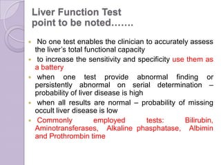 Liver functions, disorders and diagnostic tests - ppt | PDF