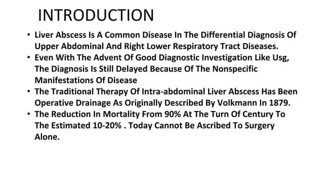 Liver Abscess ppt.pptx | Lung and Respiratory Health | Diseases and ...
