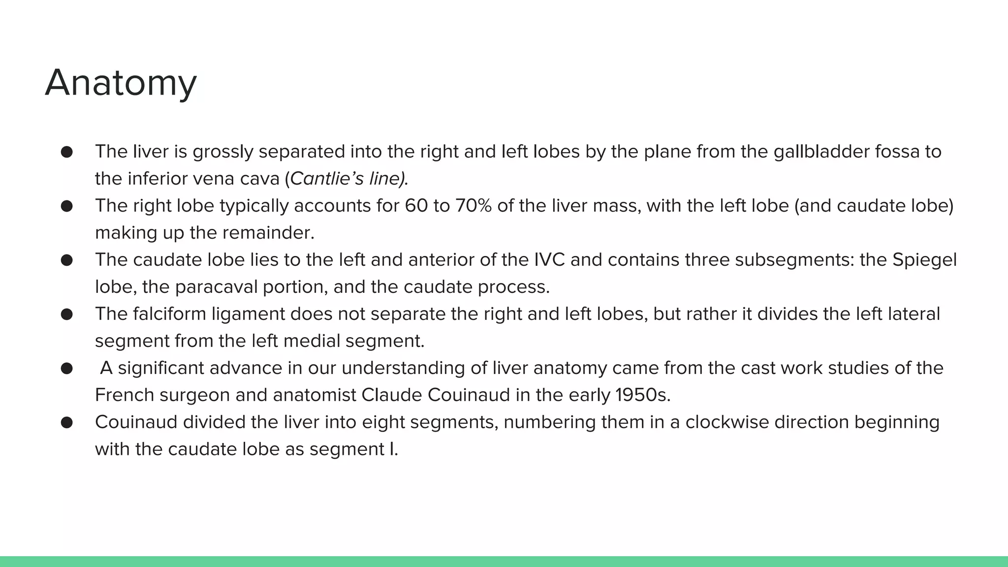 Anatomy and Physiology of the Liver and a review of Benign Hepatic ...