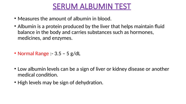 Presentation of LIVER AND RENAL FUNCTION TESTpptx | PPT