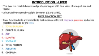 Presentation of LIVER AND RENAL FUNCTION TESTpptx | PPT