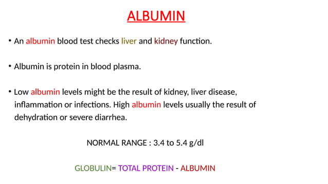Presentation of LIVER AND RENAL FUNCTION TESTpptx | PPT