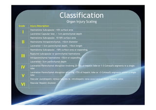 Liver Trauma: Classification | PDF