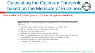 Liver ct image segmentation with an optimum threshold using measure of fuzziness srge | PPT