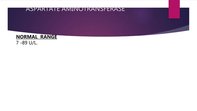 Liver function test ASPARTATE AMINOTRANSFERASE (AST) | PPT