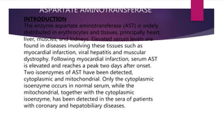 Liver function test ASPARTATE AMINOTRANSFERASE (AST) | PPT