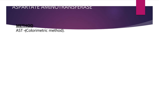 Liver function test ASPARTATE AMINOTRANSFERASE (AST) | PPT