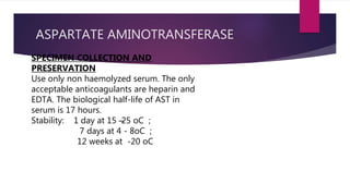 Liver function test ASPARTATE AMINOTRANSFERASE (AST) | PPT