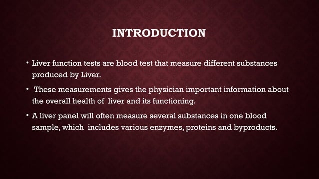 LIVER FUNCTION TEST for nursing students. | PPT