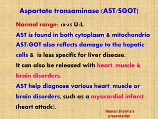 Liver function test by manan sharma | PPTX