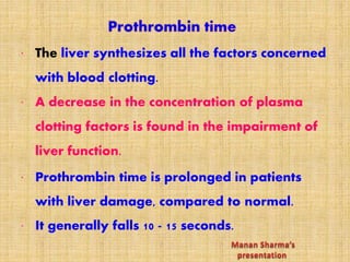 Liver function test by manan sharma | PPTX | Endocrine and Metabolic ...