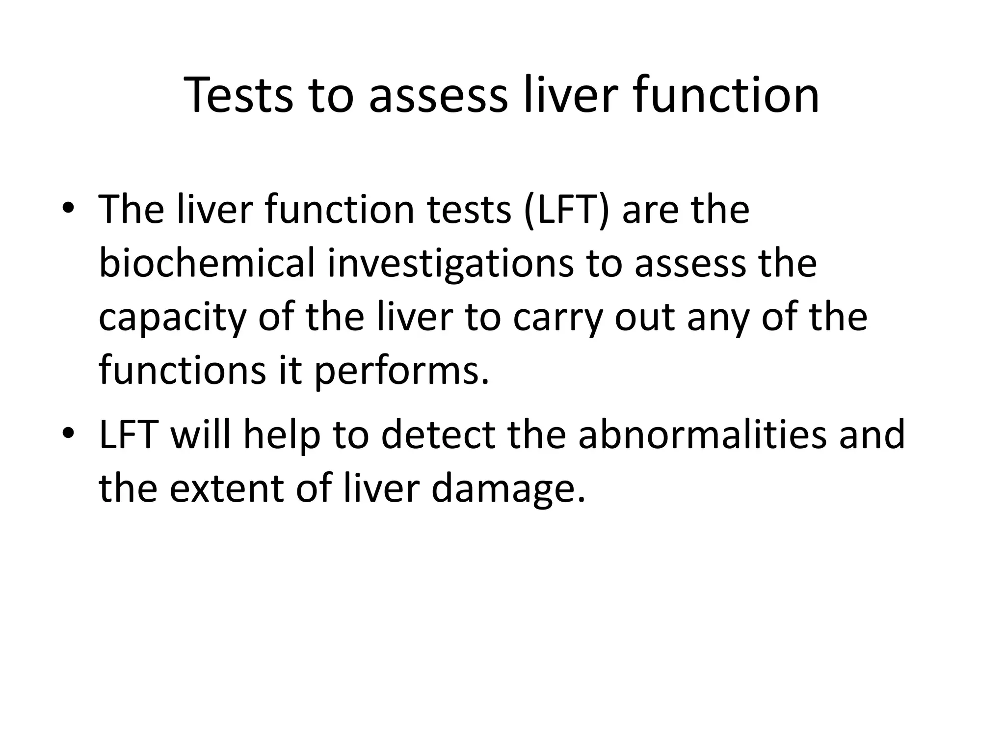 Liver function test by nilesh sharma | PPTX | Endocrine and Metabolic ...