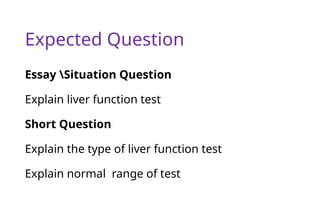 Liver Function Test_Nursing.pptx for nursing | PPTX | Blood Disorders ...
