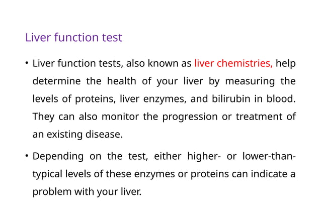 Liver Function Test_Nursing.pptx for nursing | PPTX | Blood Disorders ...