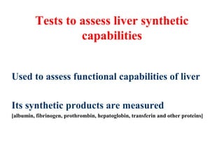 Liver function tests | PPT