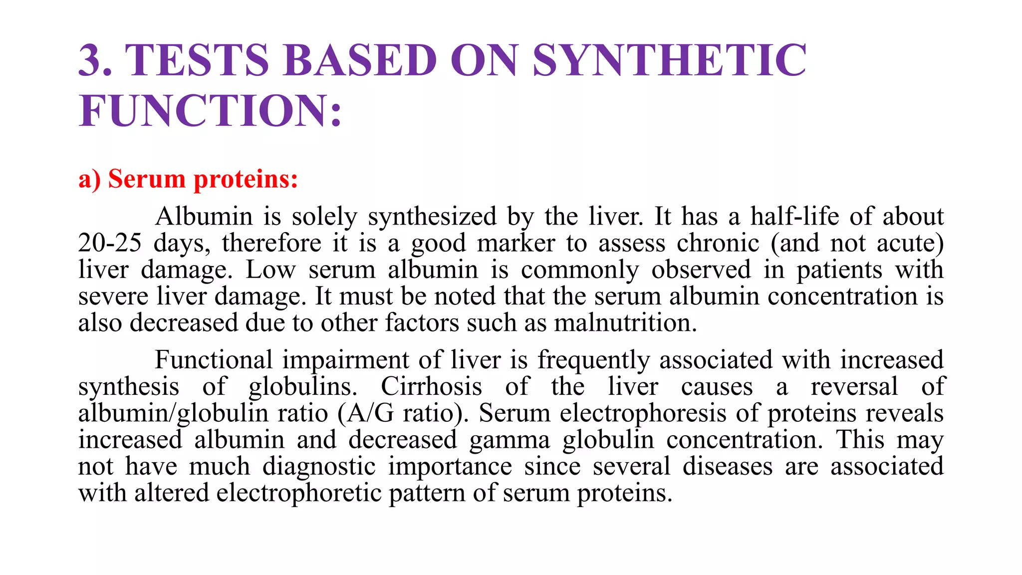 Liver function tests for Pharm.D (Medicinal biochemistry & Clinical ...