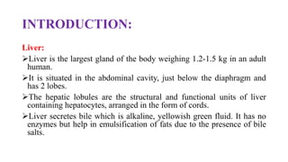 Liver function tests for Pharm.D (Medicinal biochemistry & Clinical ...