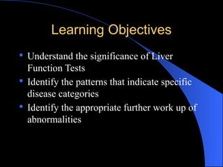 Liver function tests for postgraduate students | PPTX