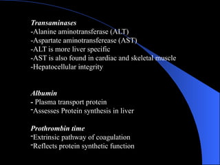 Liver function tests for postgraduate students | PPTX