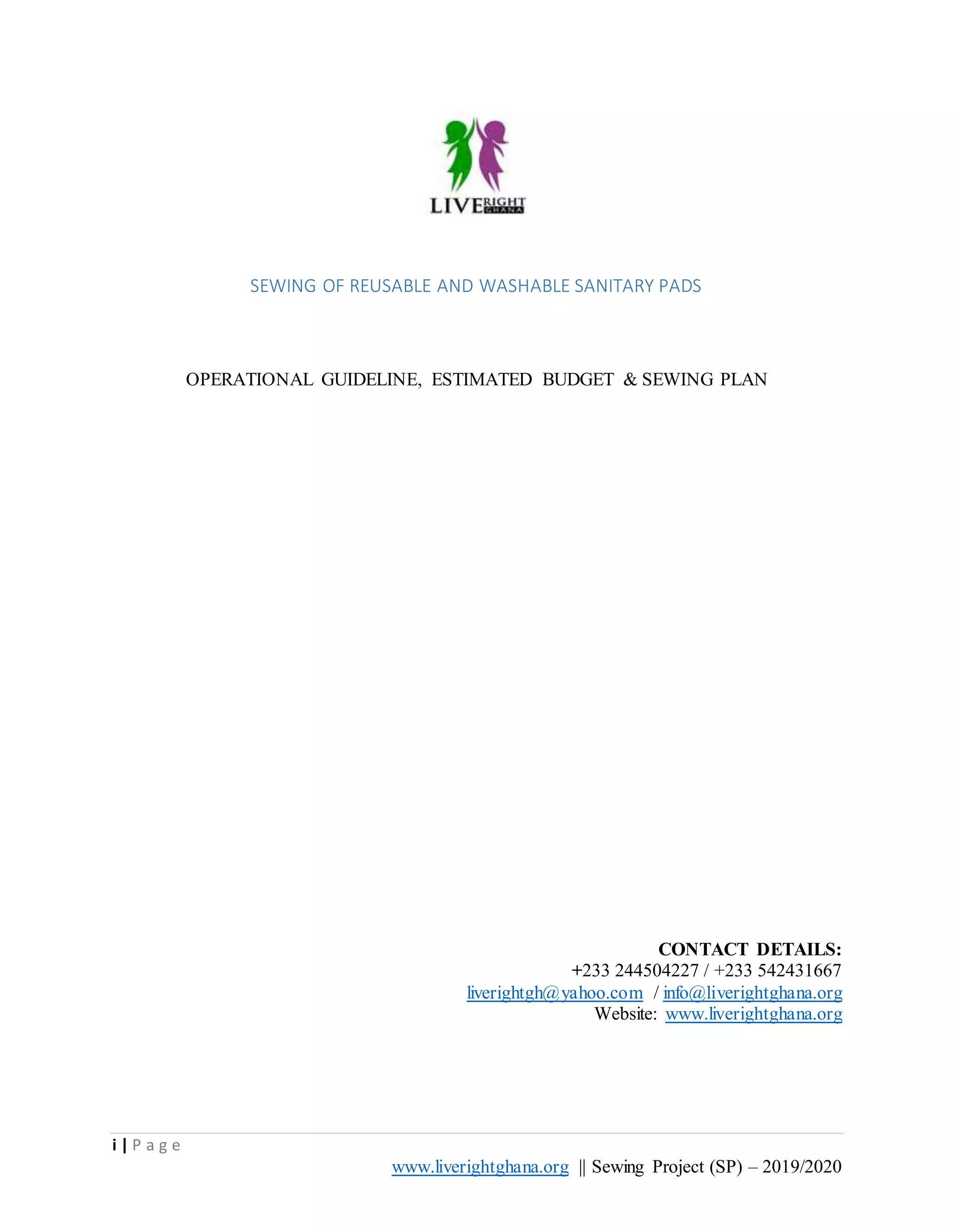 Reusable Menstrual pad sewing plan draft by Kwame Grundow | PDF