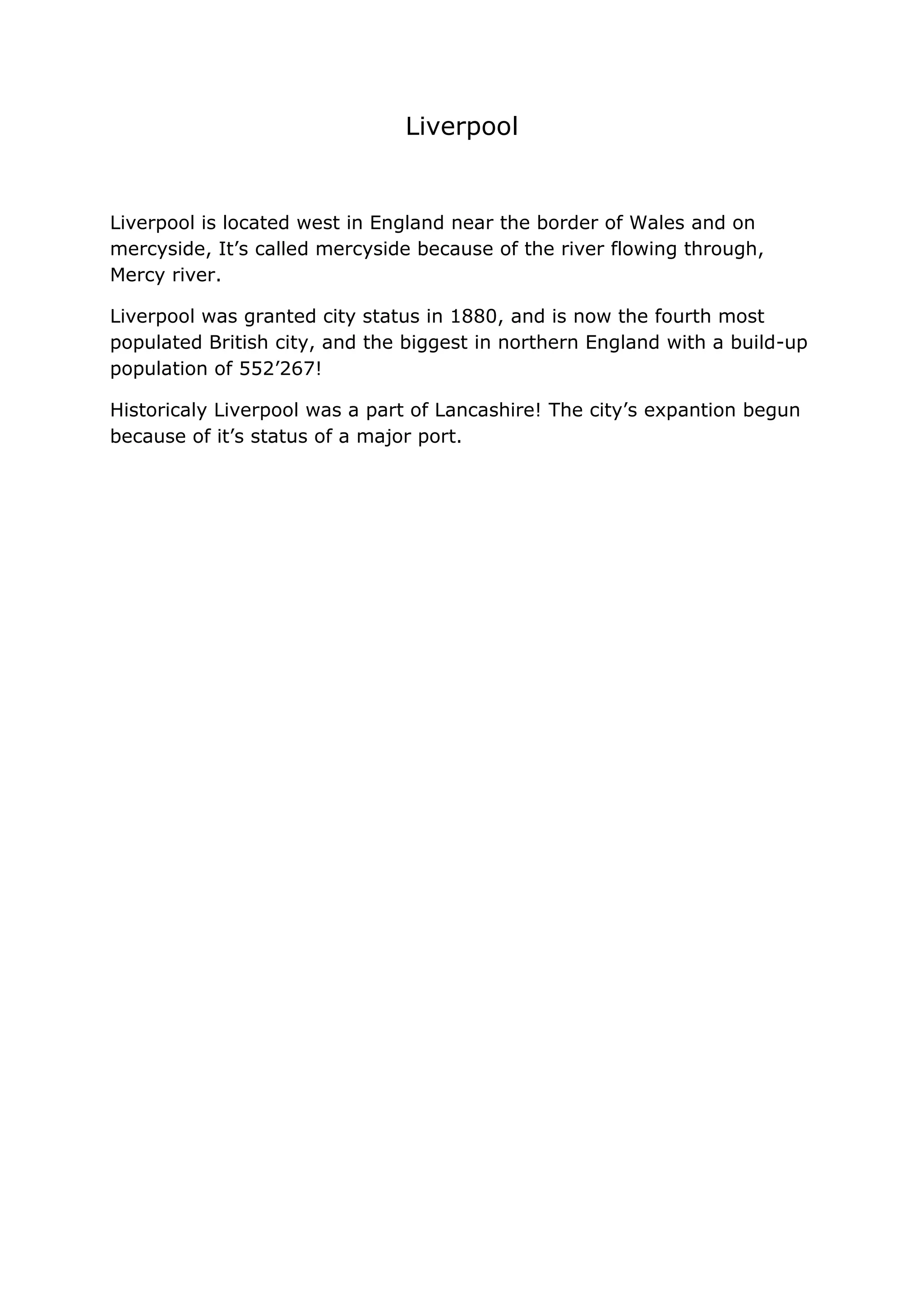 Liverpool city | DOCX