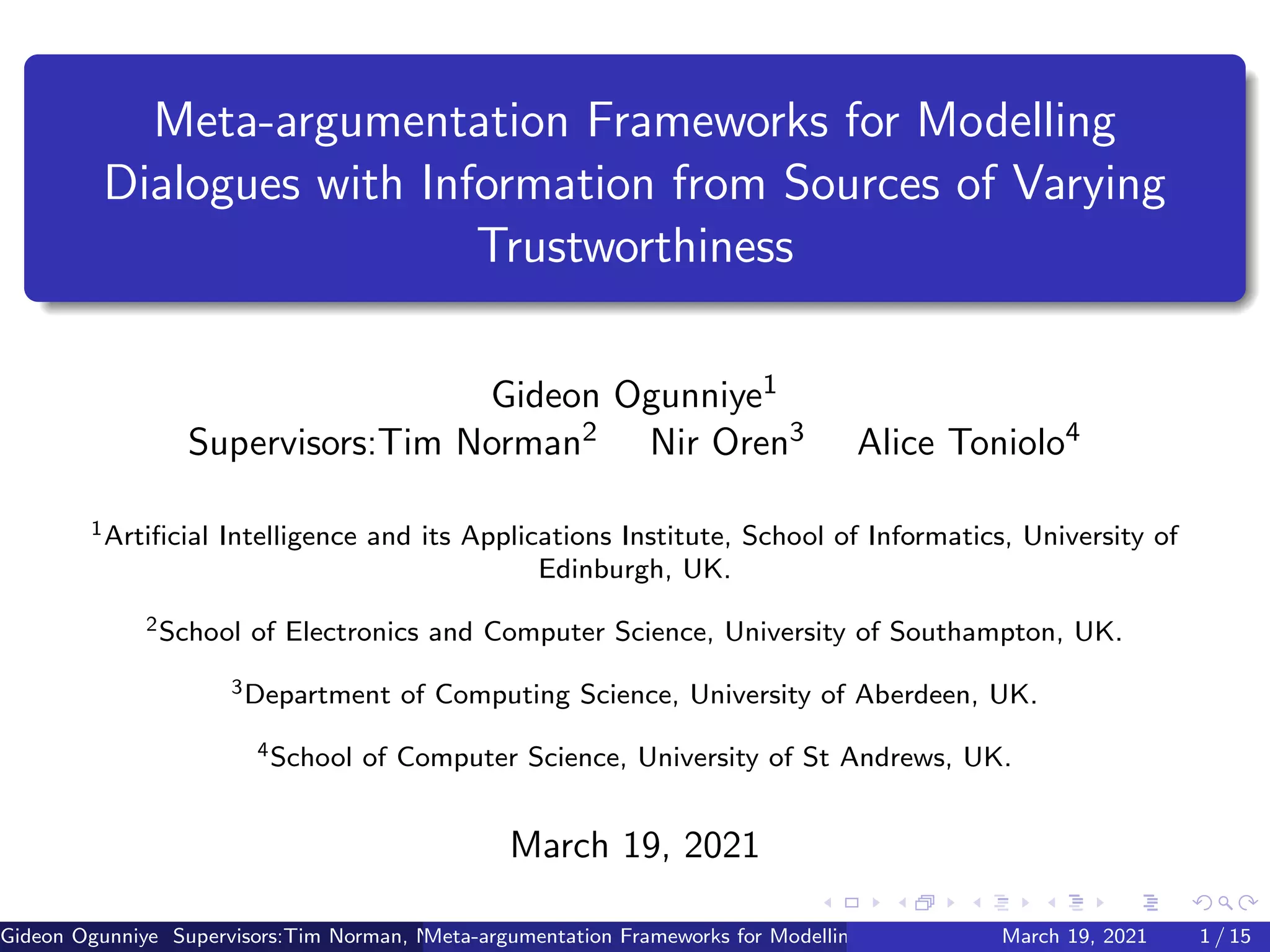 Meta-argumentation Frameworks For Modelling Dialogues with Information from Sources of Varying ...