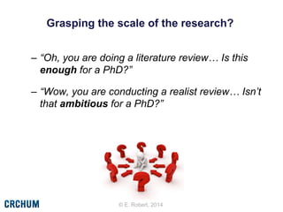 Undertaking a realist review for a Ph.D. in public health | PDF