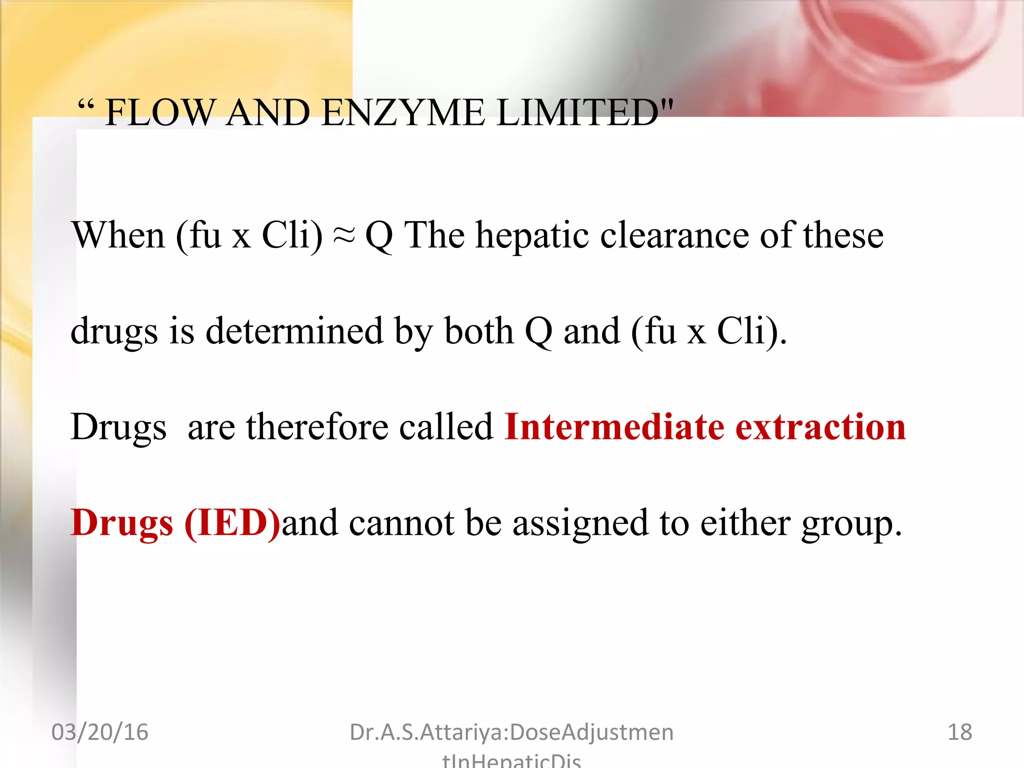 DRUG-DOSE ADJUSTMENT IN PATIENTS WITH HEPATIC DISEASES | PPT
