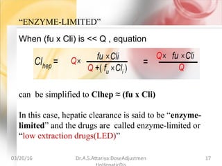 DRUG-DOSE ADJUSTMENT IN PATIENTS WITH HEPATIC DISEASES | PPT