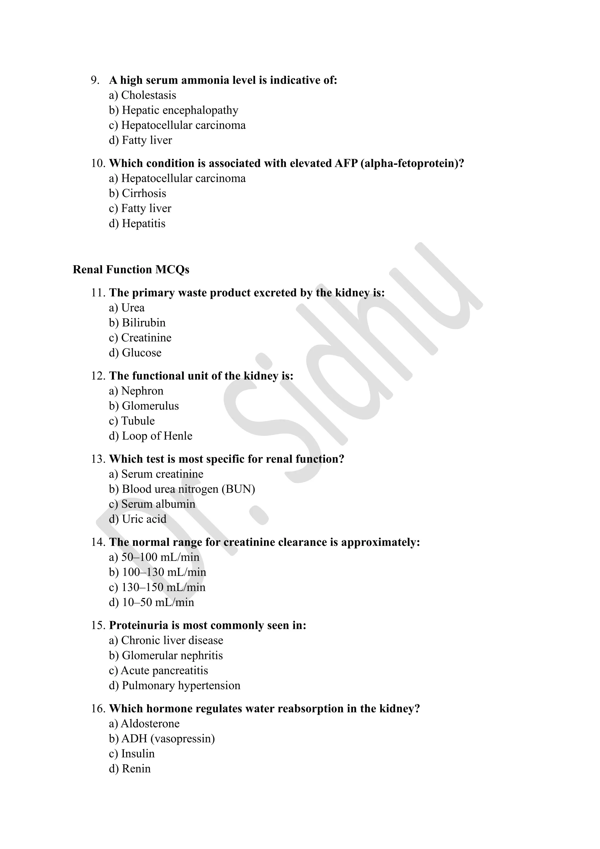 Liver, Renal, Thyroid Function MCQs.pdf