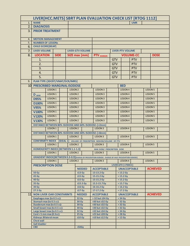 SBRT LIVER PLAN EVALUATION | DOCX