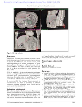 Cancer of Right Breast with Single-Liver MetastasisSimultaneous ...