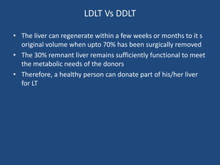 Liver transplantation and anaesthetic management | PPTX