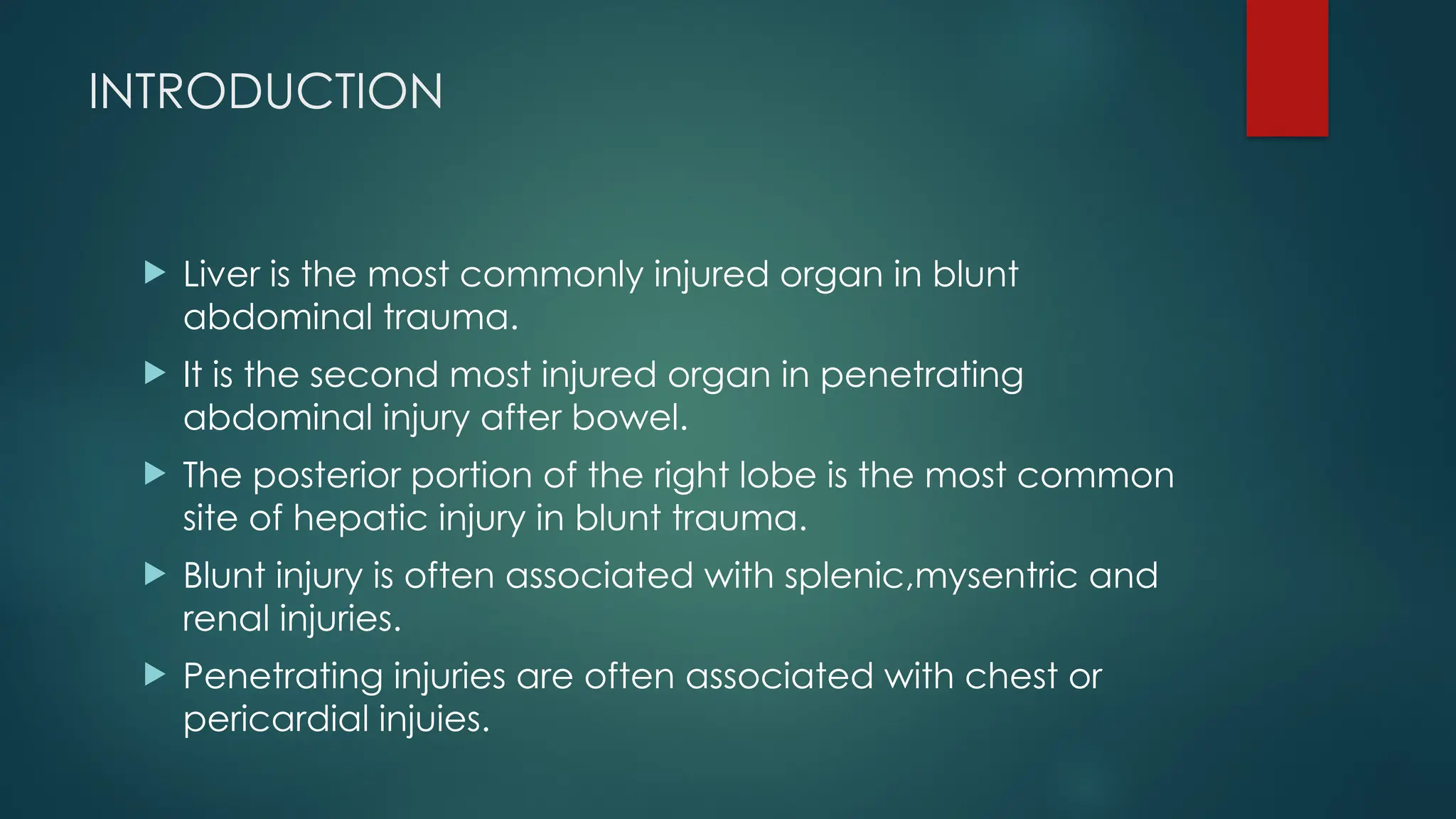 liver trauma its etiology and management | PPTX
