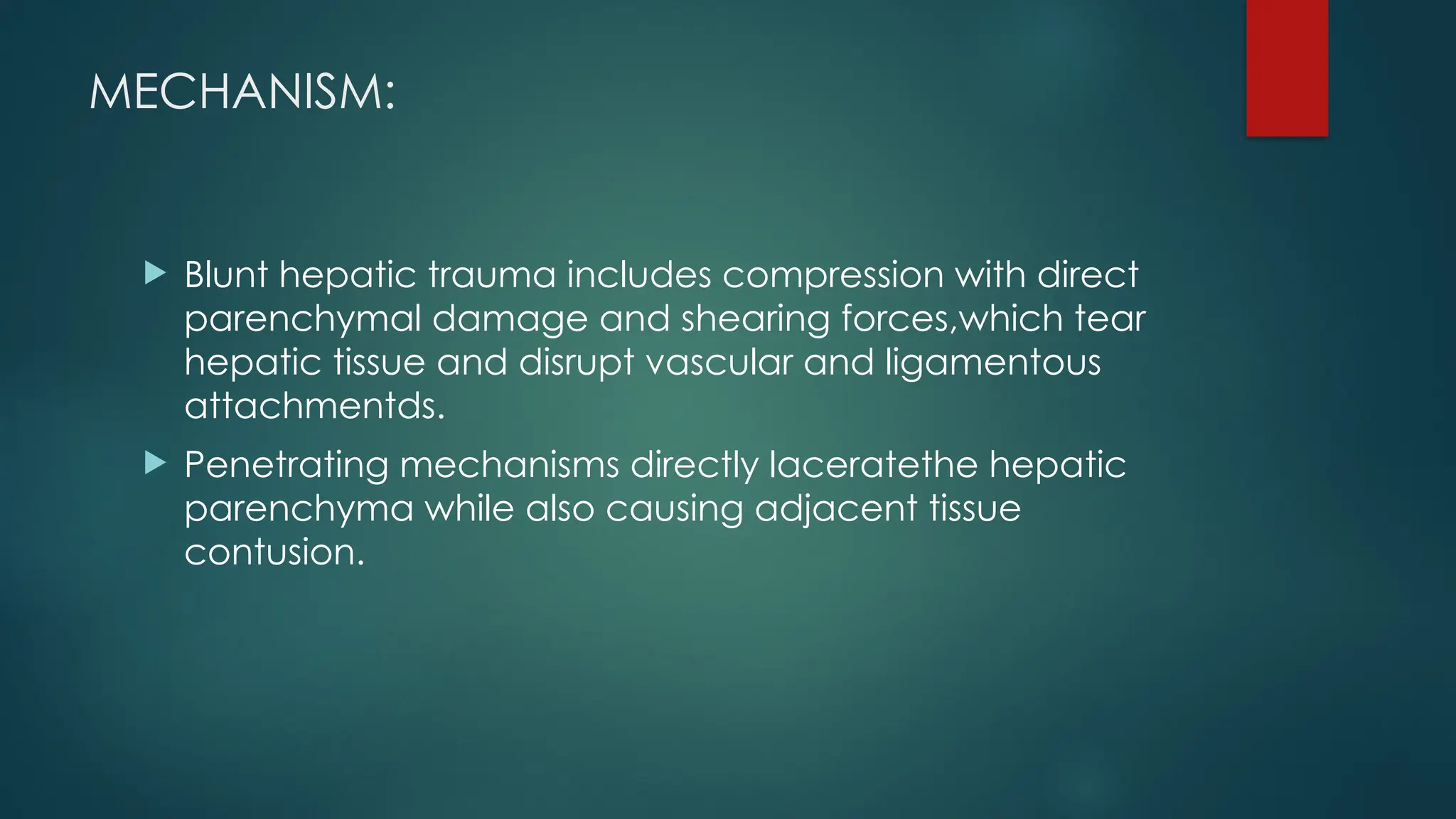 liver trauma its etiology and management | PPTX