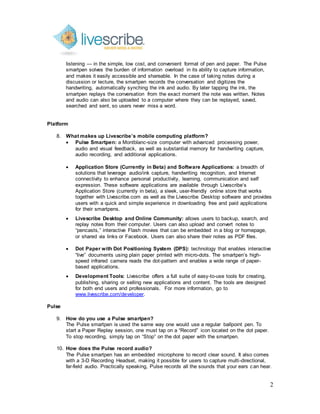 Livescribe FAQ - Q | DOCX