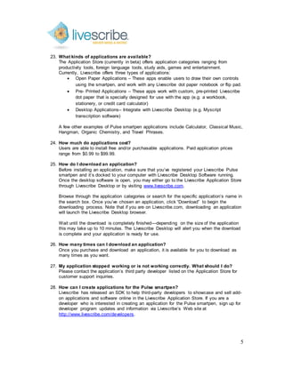 Livescribe FAQ - Q | DOCX